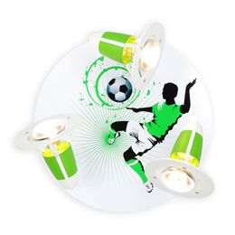Elobra Deckenleuchte Soccer, dreiflammig, grün-weiß