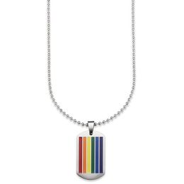 Bruno Banani Kette mit Anhänger Schmuck Geschenk, Halskette Regenbogen Dog Tag, Kugelkette, mit Epoxidharz, bunt