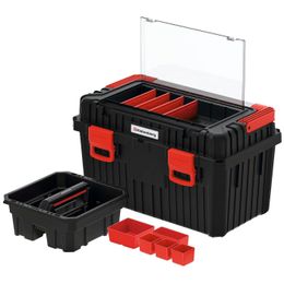 Prosperplast Werkzeugbox HEAVY, 58,5 x 36 x 33,7 cm, rot|schwarz