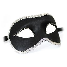 Carta Alta Venetian Masks Verkleidungsmaske Handarbeit Original Venezianische Maske Damen Colombina Satin Strass schwarz