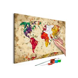 Artgeist Malen nach Zahlen Weltkarte (Farbflecken)