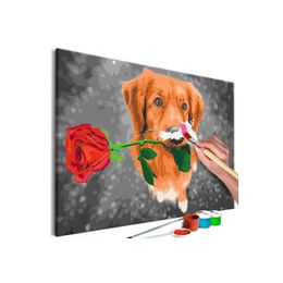 Artgeist Malen nach Zahlen Dog With Rose