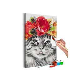 Artgeist Malen nach Zahlen Cat With Flowers