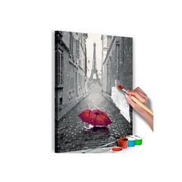 Artgeist Malen nach Zahlen Paris (Roter Regenschirm)