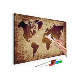 Artgeist Malen nach Zahlen Weltkarte (Brauntöne)