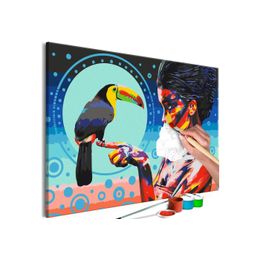 Artgeist Malen nach Zahlen Girl With a Toucan