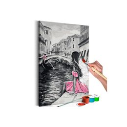 Artgeist Malen nach Zahlen Venedig (Mädchen in einem rosa Kleid)