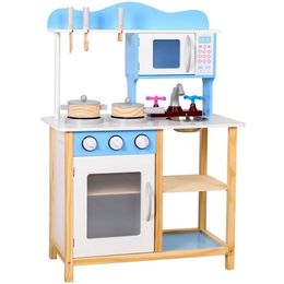 JOKA international Kinder-Küchenset Kinderspielküche aus Holz in blau mit Zubehör