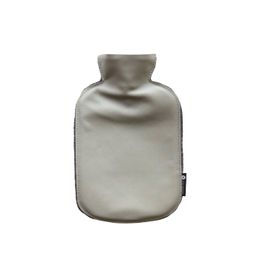 von Herzen Wärmflasche mit Leder ummantelt – Rückseite aus Wollwalk – Fassungsvermögen: 2 L – handveredelt