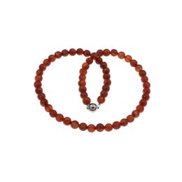 Bella Carina Perlenkette Kette mit facettierten Achat Perlen 8 mm dunkles rot
