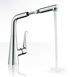 Hansgrohe Metris M71 Einhebel-K&uuml;chenmischer, mit ausziehbarem Auslauf chrom 14821000