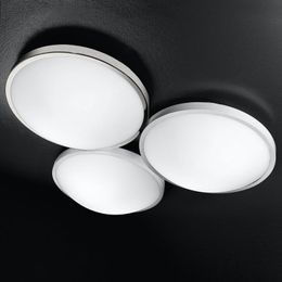 Fabas Luce Plaza Deckenleuchte &Oslash; 30 H: 9 cm, nickel satiniert/wei&szlig; 2866-61-178