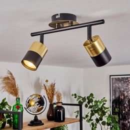 hofstein Neftenbach Deckenleuchte Messing, Schwarz, 2-flammig
