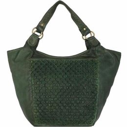 GreenLand Nature Femi & Nine Schultertasche Leder 38 cm green