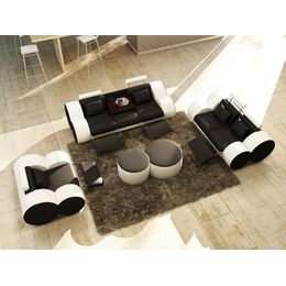 JVmoebel Sofa Moderne Schwarz-rote Wohnzimmermöbel 3+2+1 Garnitur Neu