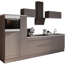 Optifit Küchenzeile Aken, mit E-Geräten, Breite 330 cm, grau