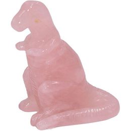 Firetti Tierfigur Schmuck Geschenk Dekofigur Farbstein Edelstein Dinosaurier Quarz (1 St), Rosaquarz, rosa