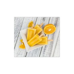 Primedeco Herd-Abdeckplatte »Spritzschutz Herdabdeckplatte Schneidebrett aus Glas Eis aus Orange
