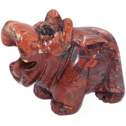 Firetti Tierfigur Schmuck Geschenk Dekofigur Farbstein Edelstein Nilpferd Jaspis (1 St), Roter Jaspis, rot