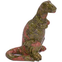 Firetti Tierfigur Schmuck Geschenk Dekofigur Farbstein Edelstein Dinosaurier Unakit (1 St), Unakit, grün