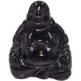 Firetti Buddhafigur Schmuck Geschenk Edelsteinfigur Selbstbewusstsein & Kraft Onyx (1 St), Onyx, schwarz