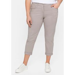 sheego Große Größen: Schmale Stretch-Hose in 7/8-Länge, silbergrau, Gr.52