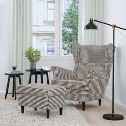 IKEA STRANDMON Sessel und Hocker