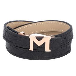 Montblanc M-Gram Armband Leder 44 cm schwarz