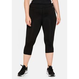 sheego Große Größen: Sporthose mit Innentasche, in Caprilänge, schwarz, Gr.50