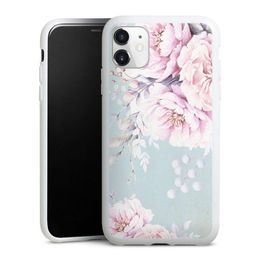 DeinDesign Handyhülle Blume Pastell Wasserfarbe Watercolour Flower, Apple iPhone 11 Silikon Hülle Bumper Case Handy Schutzhülle, weiß