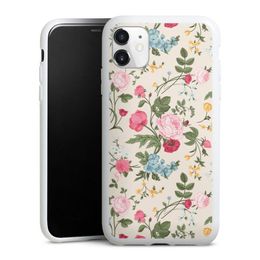 DeinDesign Handyhülle Vintage Ornamente Blumen Vintage Beauty, Apple iPhone 11 Silikon Hülle Bumper Case Handy Schutzhülle, weiß