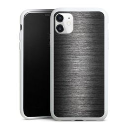 DeinDesign Handyhülle Metallic Look Metal Anthrazit Metal Look - Anthrazit, Apple iPhone 11 Silikon Hülle Bumper Case Handy Schutzhülle, weiß