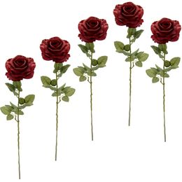 Kunstblume Rose, I.GE.A., Höhe 68 cm, 5er Set, rot