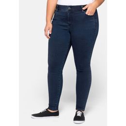 sheego Große Größen: Skinny Jeans mit »Ultimate Stretch«, wächst bis 3 Gr. mit, dark blue Denim, Gr.1