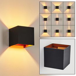 hofstein Badajoz Wandleuchte Kupferfarben, Schwarz, 1-flammig