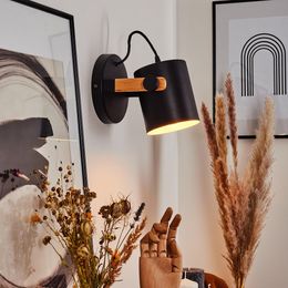 hofstein Rebbenas Wandleuchte Naturfarben, Schwarz, 1-flammig