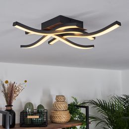 hofstein Odda Deckenleuchte LED Holzoptik, Schwarz, 4-flammig
