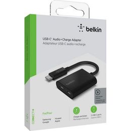 Belkin RockStar USB-C Audio- und Ladeadapter USB-Ladegerät (Audioübertragung und Laden über einen einzigen USB-C-Anschluss), schwarz
