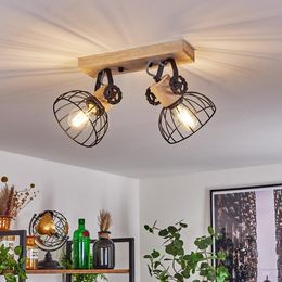 hofstein Orny Deckenleuchte Naturfarben, Schwarz, 2-flammig