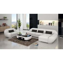 JVmoebel Ecksofa »Ledersofa Couch Wohnlandschaft Ecksofa + Sessel Eck Design Sofa G8022E