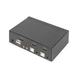 Digitus KVM Switch 2 Port, KVM-Switch schwarz