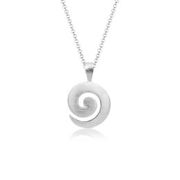 NENALINA Kette mit Anhänger Spirale Basic Geo Erbskette Lang 925 Silber, silberfarben