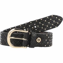 b.belt Lina Gold Nietengürtel Leder schwarz 80 cm