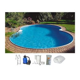 Clear Pool Achtformpool Standard (Set, 6-tlg), 350x540x120 cm für den Volleinbau, weiß