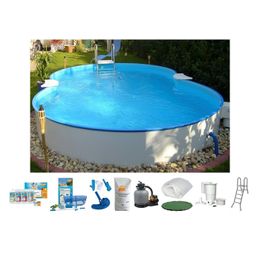 Clear Pool Achtformpool (Set, 10-tlg), 470x300x120 cm inkl. umfangreichem Zubehör für den Teileinbau, weiß