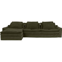 furninova Big-Sofa Sake, mit 6 Kissen, abnehmbarer Hussenbezug, Kissen mit Federn gefüllt, grün