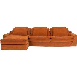 furninova Big-Sofa Sake, mit 6 Kissen, abnehmbarer Hussenbezug, Kissen mit Federn gefüllt, orange