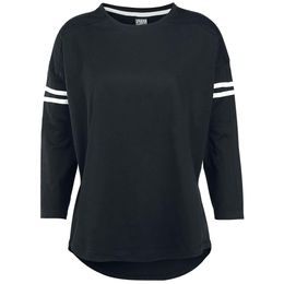 Urban Classics Ladies Sleeve Striped L/S Tee Langarmshirt schwarz weiß in L