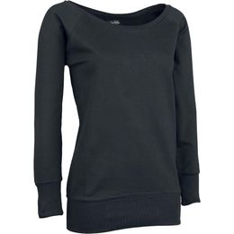 Urban Classics Ladies Wideneck Crewneck Sweatshirt schwarz in L