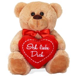 matches21 HOME & HOBBY matches21 HOME & HOBBY Plüschfigur Teddybär mit Herz Ich liebe Dich braun 25 cm (1-St)